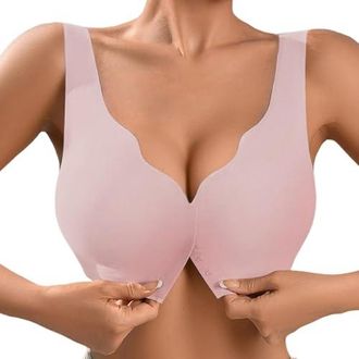 Generic Soutien-gorge slim confortable &agrave; boutons sur le devant pour femme, rose, XL