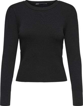 Only Damen Onlsally L/S Puff KNT Noos Pullover, Black 2, L EU