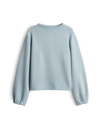 OPUS Sweatshirt Gisinna aus weicher Sweatware Verk&uuml;rzte Silhouette mit feinem Faltendetail am &Auml;rmel