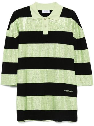 Off-white polo Crystal Stripes - Vert