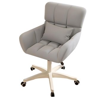 Generic Drehbarer Schreibtischstuhl Aus Samt - H&ouml;henverstellbarer Arbeitsstuhl Mit 360&deg;-R&auml;dern for Den Einsatz Im B&uuml;ro, Schlafzimmer Oder Waschtisch(Grey)