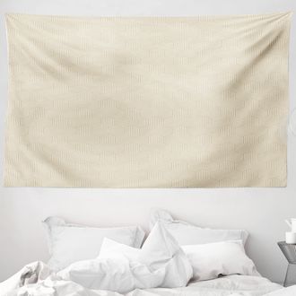 Abakuhaus Geometrisch Wandteppich und Tagesdecke, Inverted Y-Form aus Weiches Mikrofaser Stoff Waschbar ohne Verblassen Digitaldruck, 230 x 140 cm, Elfenbein