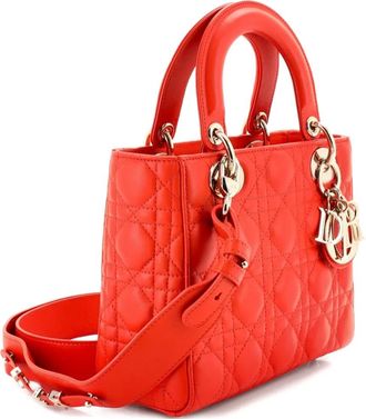 Dior My ABCDior Lady Dior Bag Cannage Quilt Lambskin crossbody bag - Orange