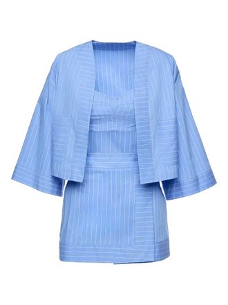 Ana Radu lot de trois jupes à rayures - Bleu