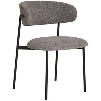 House Nordic House Nordic - Lot de 2 chaises 59x55x79,5 cm en tissu textur&eacute; gris fonc&eacute; et noir