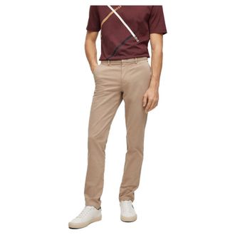 BOSS Herren Kaito1 Slim-Fit Chino aus elastischer Baumwoll-Gabardine Hellbeige 102