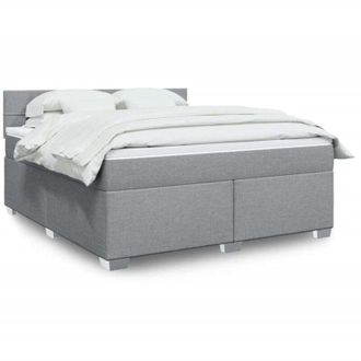 vidaXL Boxspringbett mit Matratze Hellgrau 180x200 cm Stoff vidaXL