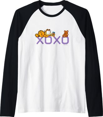 Garfield Valentines Day and His Teddy Bear Raglan