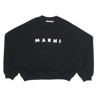 Marni Femme, Sweatshirts et sweats &agrave; capuche, Noir, Taille: 36 FR Logo SweaT-shirt