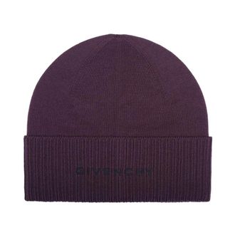 Givenchy Logo Wool Beanie - - Accessories - Herren - Lila - ONE SIZE