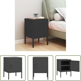 vidaXL Nachtschrank - Nachttisch Anthrazit 35x35x51 cm Stahl