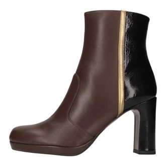 Chie Mihara Leder- und Lack-Ankle Boots - - Shoes - Damen - Mehrfarbig - 37 1/2 EU