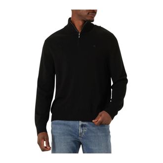 Calvin Klein LS 100% Merino QZ 14Gg - - Knitwear - Herren - Schwarzk - S