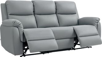 HOMCOM Fernsehsessel Relaxsessel mit Liegefunktion, 3 Sitzer Sofa TV-Sessel mit Taschenfeder, Kinosessel mit Doppel-Liegesessel, Fußablage, schnelle Montage 