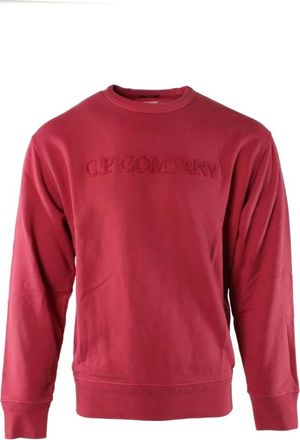 C.P. Company C.p. Company, Homme, Sweatshirts et sweats &agrave; capuche, Rouge, Taille: 2XL Cotton Diagonal Fleece Sweater
