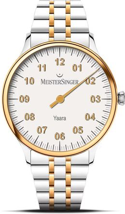 MeisterSinger Yaara Automatikuhr, Wei&szlig; mit Gold Damenuhr YA901G