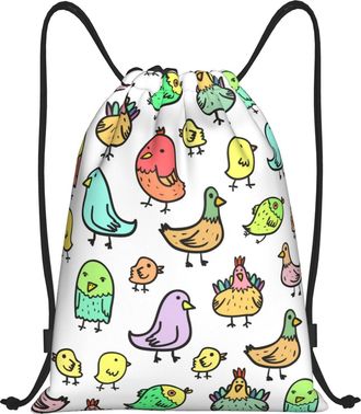 Generic Niedliche V&ouml;gel Rucksack Sporttasche Unisex Verstellbar Zuziehbeutel for Damen Schwimmen Strand 36X42Cm