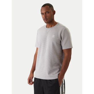 adidas T-Shirt Trefoil Essentials Waffle KE1203 Grau Regular Fit