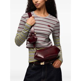 Ganni Glossy Calf Leather Shoulder Bag - Red