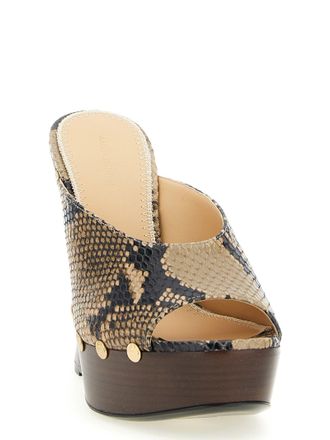 Magda Butrym Python Print Calf Leather Mule - brown