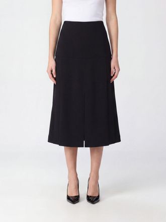 Jil Sander Jupe midi &eacute;vas&eacute;e en pure laine vierge avec fente