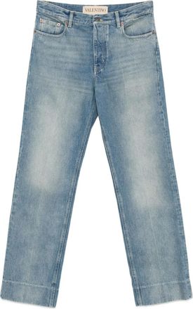 Valentino Garavani jean à patch logo - Bleu