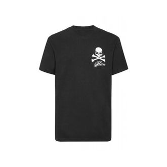 Philipp Plein Bedrucktes Rundhals-T-Shirt Skull & Bones - - Tops - Herren - Schwarzk - M