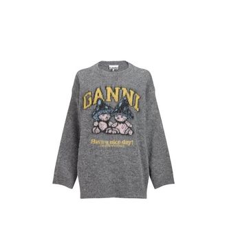 Ganni Pull oversize en laine m&eacute;lang&eacute;e