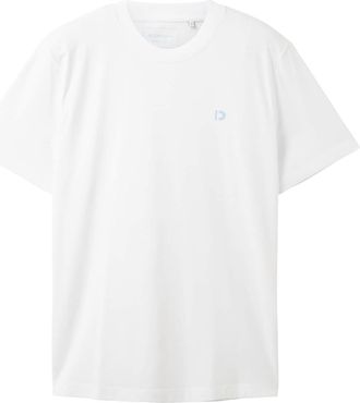 Tom Tailor Herren 1037655 Slim Fit T-Shirt in Unifarben aus Baumwolle, 20000-White, XL