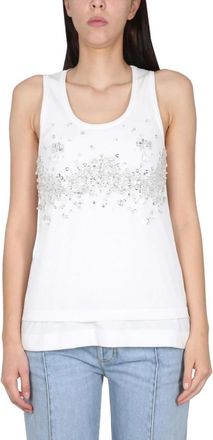 Bottega Veneta Femme, Tops, Blanc, Taille: 40 FR D&eacute;bardeur c&ocirc;tel&eacute; orn&eacute;