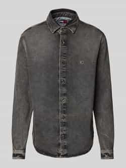 Tommy Jeans Regular Fit Jeanshemd aus Viskose mit Logo-Stitching