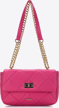 Wittchen Damenhandtasche, gesteppt mit Quadraten an einer Kette, rosa &Ouml;ko-Leder