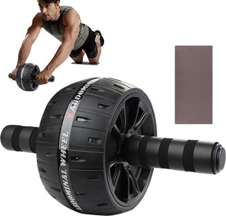 Generic Zentrales Krafttrainingsgerät - Bauchmuskel-Roller mit Kniebandage | Bauchmuskeltrainer für Zuhause und Fitnessstudio