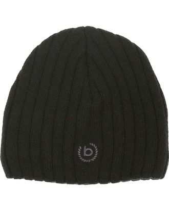 Bugatti Herren Mütze - Gerippte Strickmütze mit gesticktem Logo - One Size Schwarz