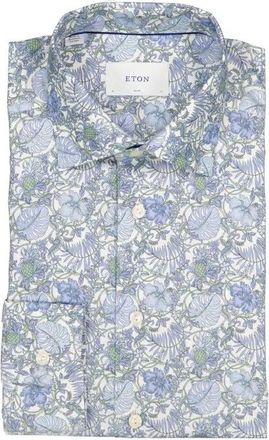 Eton Herren Hemd blau gebl&uuml;mt