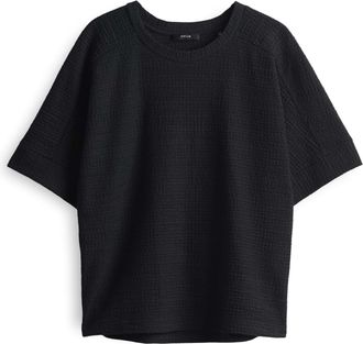 OPUS Damen Kurzarmshirt | Shirt SILCHEN Batwing Fit aus Strukturiertem Jersey Black, 36