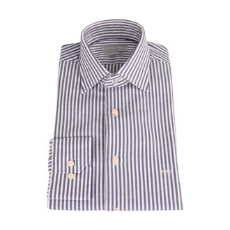 Michael Kors Gestreiftes Baumwollhemd - - Shirts - Herren - Blau - XS