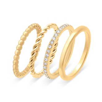 s.Oliver Ring - Eleganter Ring aus poliertem Edelstahl - gold - wasserfest & hautfreundlich