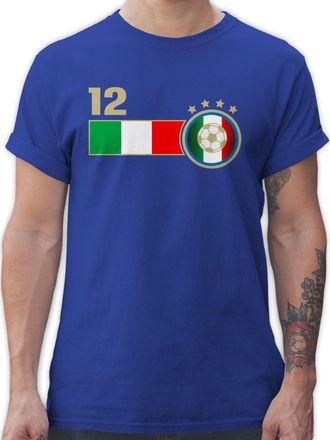 Shirtracer T-Shirt Herren - Fu&szlig;ball EM WM - 12. Mann Italien Mannschaft - 3XL - Royalblau - italienische Trikot Fussball Shirt m&auml;nner Europameisterschaft Italy T
