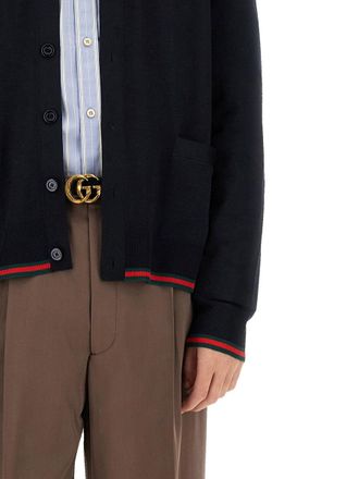 Gucci Wool Web Pattern Cardigan - Black