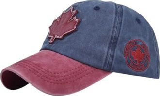 Generic Casquette de baseball du Canada, drapeau de la feuille dérable brodée, chapeau réglable pour maman, casquettes de baseball, Rouge, Taille unique