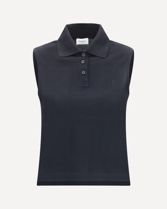 Saint Laurent Cassandre piqu&eacute; Polo Female M