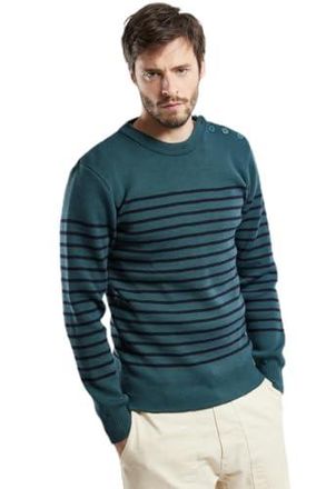 Armor Lux Pull Marin ray&eacute; en Laine MOLENE Over, Dark Storm/Navire, XL Homme