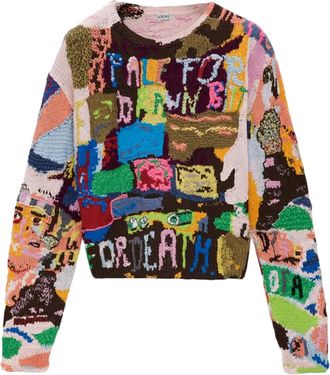 Loewe pull en laine à imprimé graphique - Marron