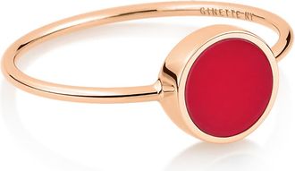 Ginette NY Bague Ever Mini Disc Corail Or Rose