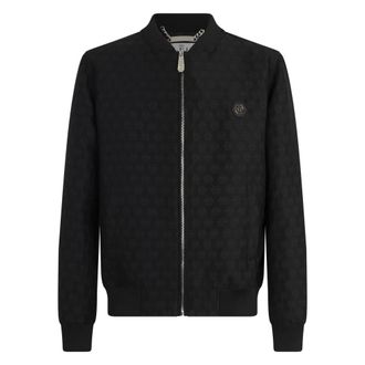 Philipp Plein Bomberjacke Jacquard Monogram - - Jackets - Herren - Schwarzk - L
