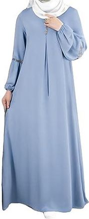 Generic Robe musulmane élégante pour femme - Robe de prière arabe Dubaï Islam - Manches longues - Robe longue Ramadan - Robe de prière décontractée - Jupe lon