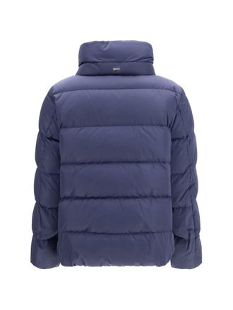 Herno Womens Satin Down Jacket New Blu Polyester Coat