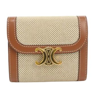 Celine Portefeuille Pre-owned &agrave; trois volets - Femme - Pre-owned - Beige - Taille: ONE Size