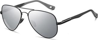 Generic Lunettes De Soleil Polaris&eacute;es For Hommes, Monture M&eacute;tallique, &Agrave; La, For La Conduite Et Les D&eacute;placements(Gray)